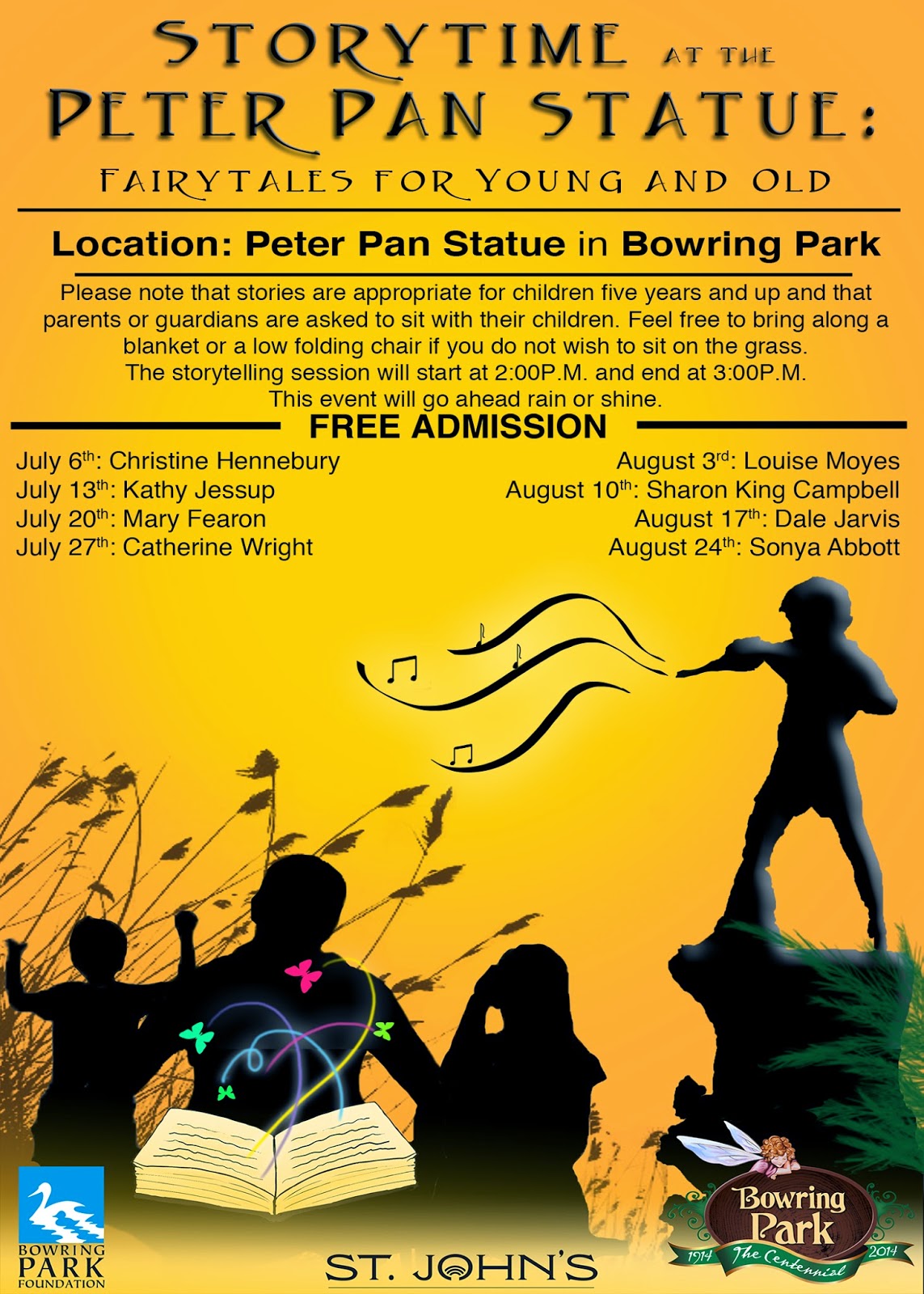 Dale Gilbert Jarvis: Free family storytelling in Bowring Park on Sunday ...