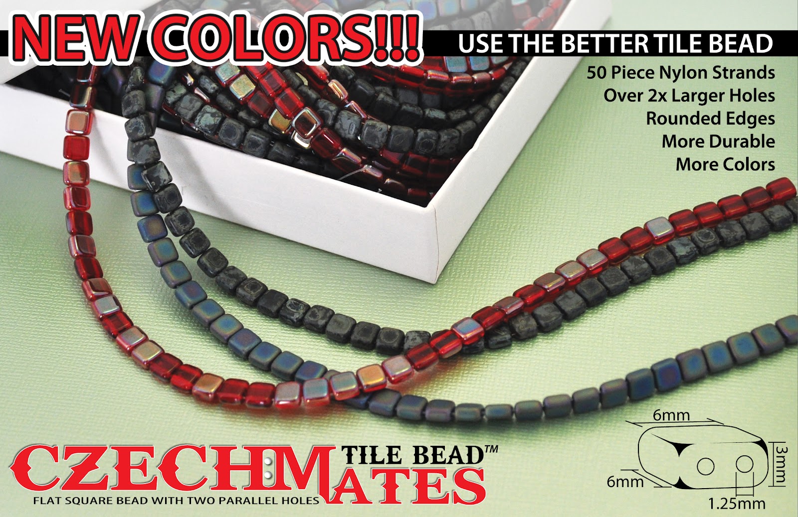 CzechMates Tile Bead - NEW COLORS!!! ~ Starman Bead Blog – News of the ...