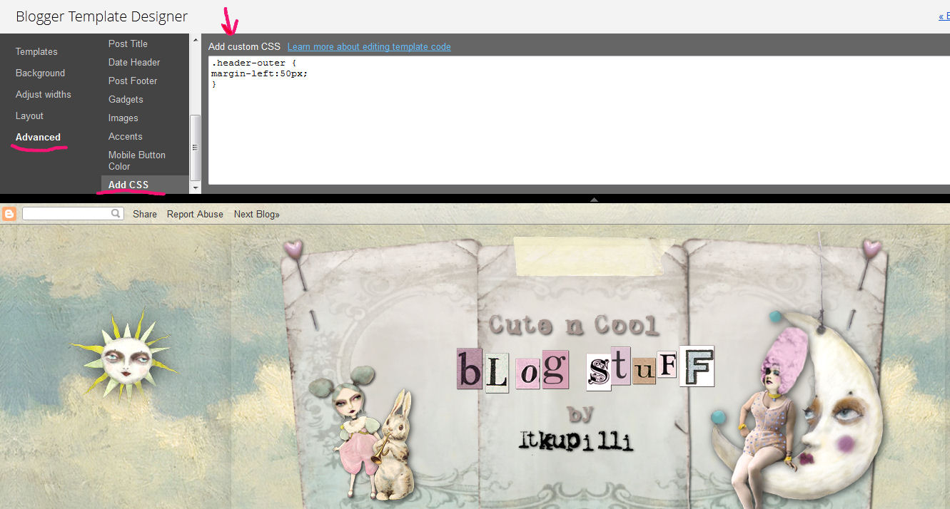 *Cute ᾔ CooL* : Centering the header in Blogger