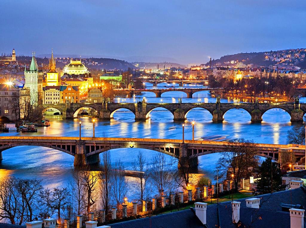 MĚSTO PRAHA: Vltava river in Prague, region Bohemia, Czech Republic