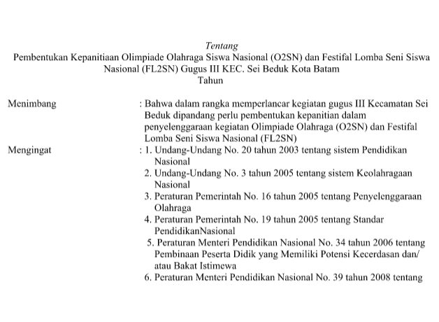 SK Panitia O2SN FLS2N - Informasi Guru Kelas