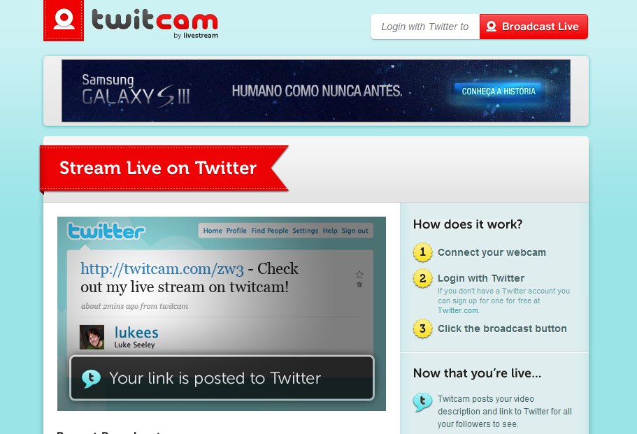 Como usar a Twitcam | Twitsafe - Tudo sobre Twitter
