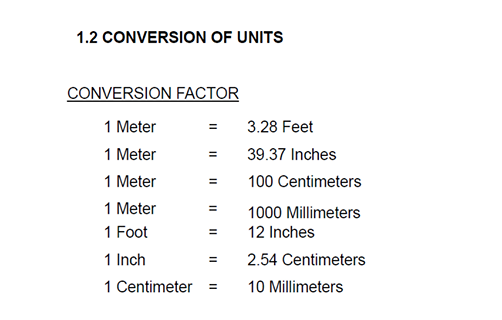 Technical Solution : CONVERSION OF UNITS
