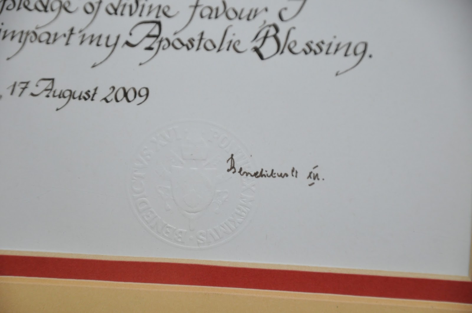 Orbis Catholicus Secundus: Signature of Benedict XVI