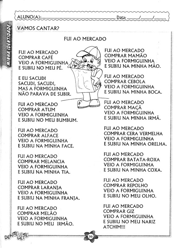 Atividades para imprimir do 3º ao 5º anos sempre a mão: Fui ao mercado ...