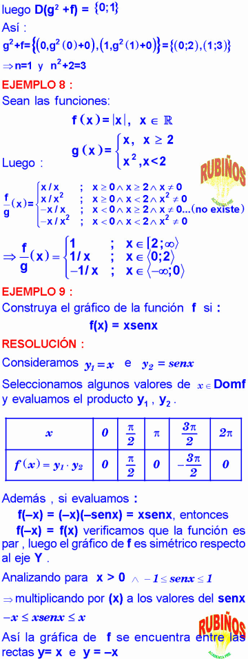 ALGEBRA DE FUNCIONES EJERCICIOS RESUELTOS PDF