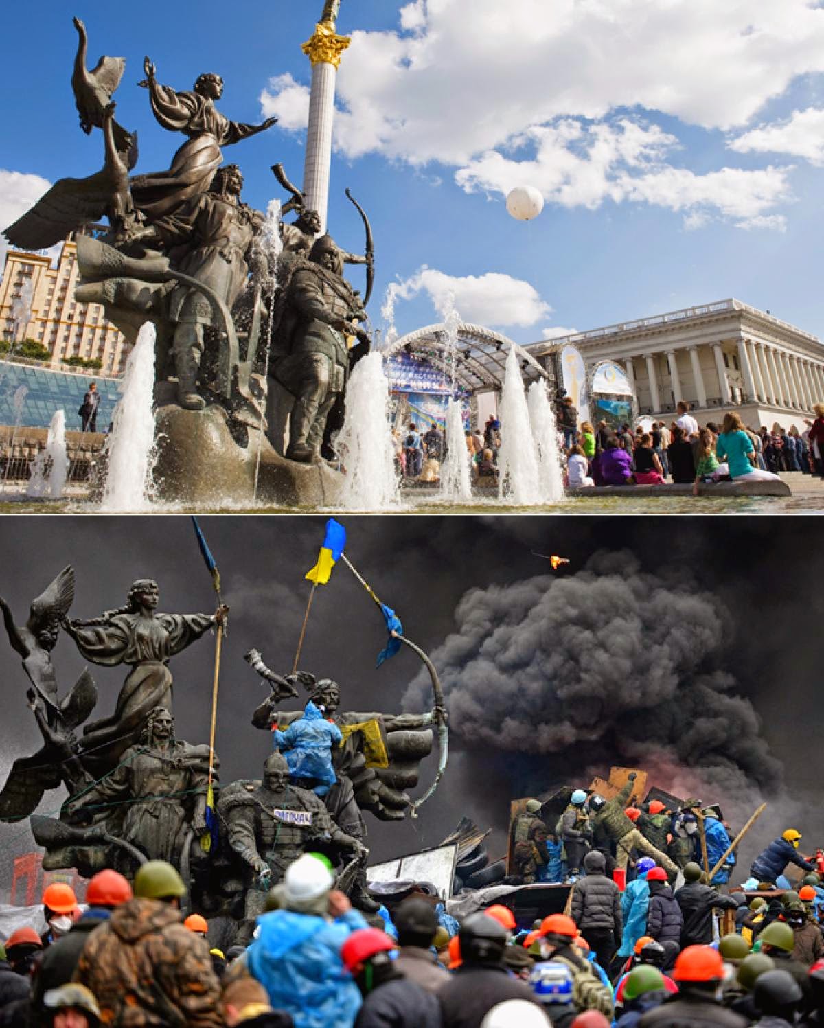 Before and After Images of Kiev's Independence Square, posted by ...