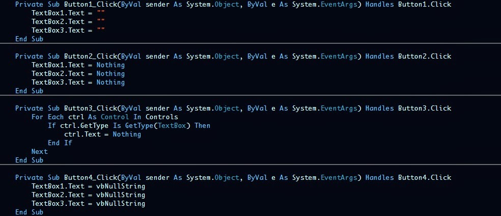 Ways How To Clear Your Multiple Textbox In Vbnet Code4dev