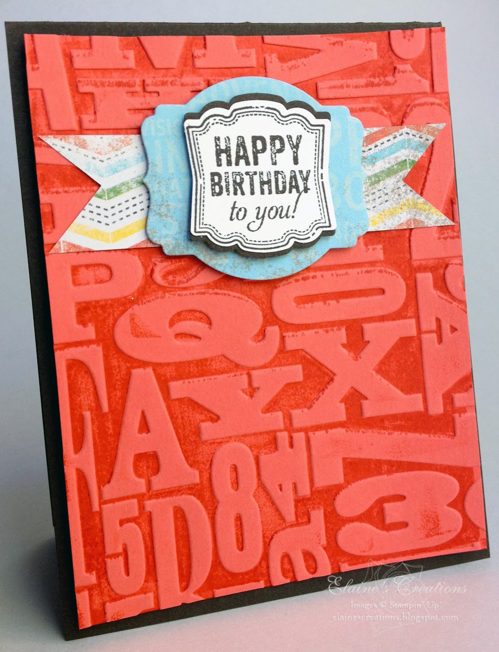 Elaine's Creations: Alphabet Press Birthday Card