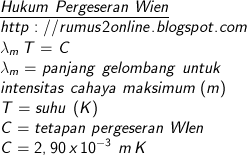 Rumus2 Fisika : Rumus Fisika SMA Radiasi Benda Hitam