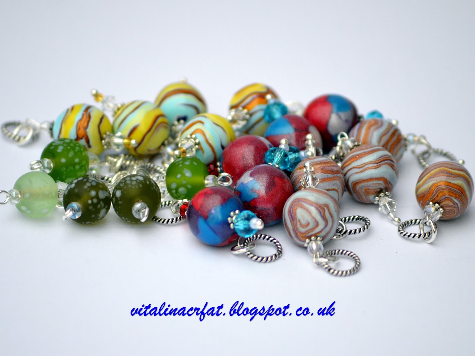 Handmade FIMO Stitch Markers and Beads | ViTalina Craft