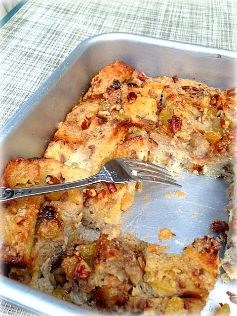 French Quarter Bread Pudding w/ Pecans & Raisins
