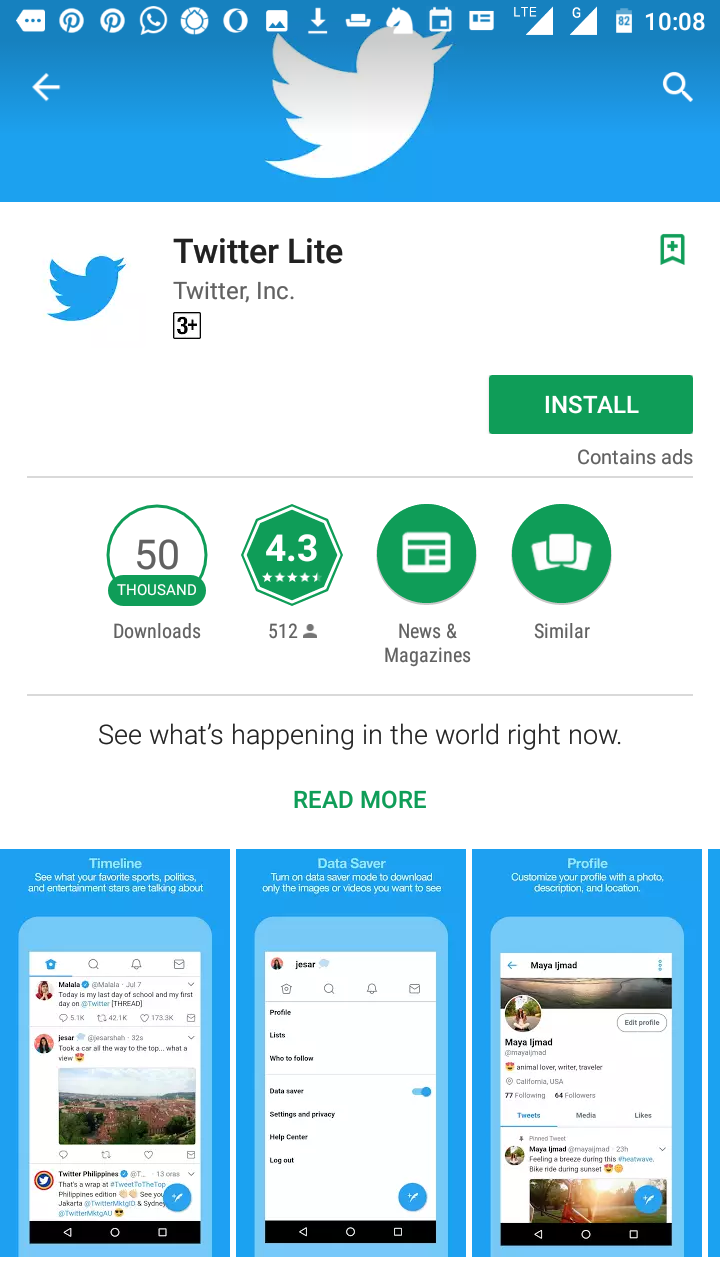 Twitter lite released on android playstore.