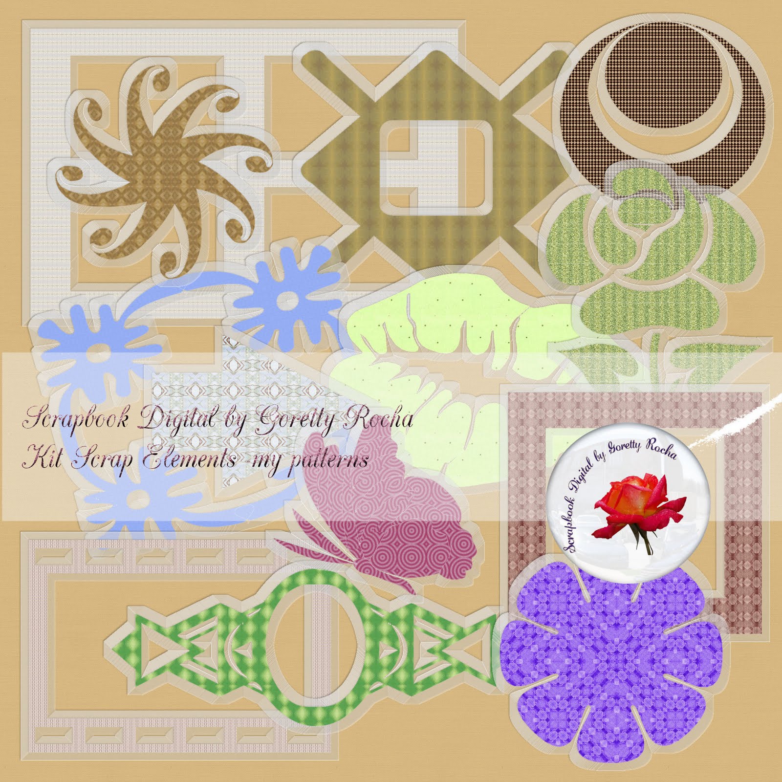 Scrapbook Digital2 by Goretty Rocha: Kit Elementos Scrapbook - my patterns