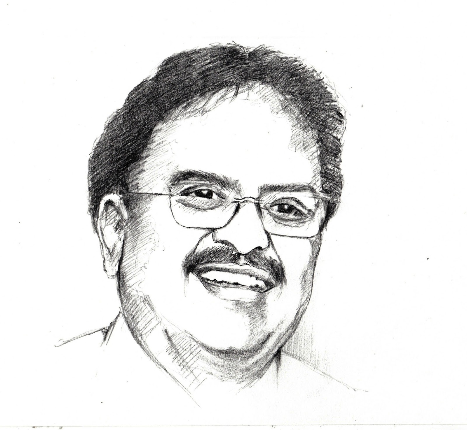 తెలుగు వెలుగు: ఎస్. పి. బాలసుబ్రమణ్యం - SP Balasubramanyam - Pencil sketch.