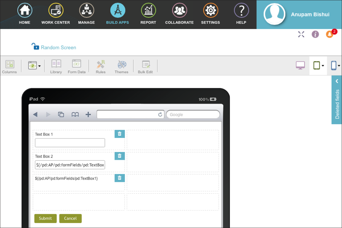 AgilePoint NX: Formulareditor („eForms Builder“)