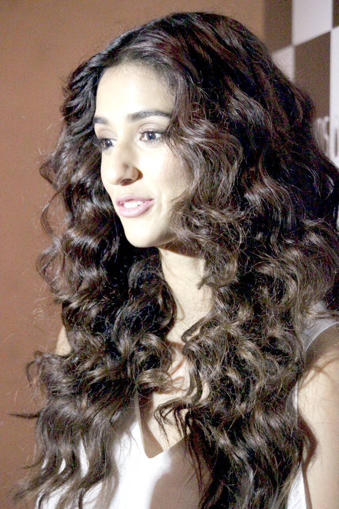 Disha Patani Curly Hair Stills In White Shirt Black Jeans