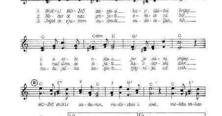 NOTE | DOMACE I STRANE: BIJELI BOŽIĆ NOTE AKORDI TEKST