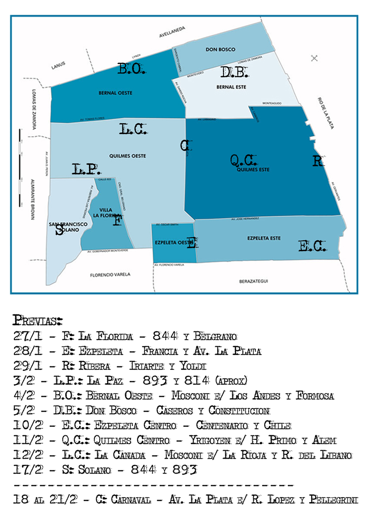 QUILMES DIGIT@L: EL MUNICIPIO DE QUILMES INFORMA ACERCA DE LOS CARNAVALES