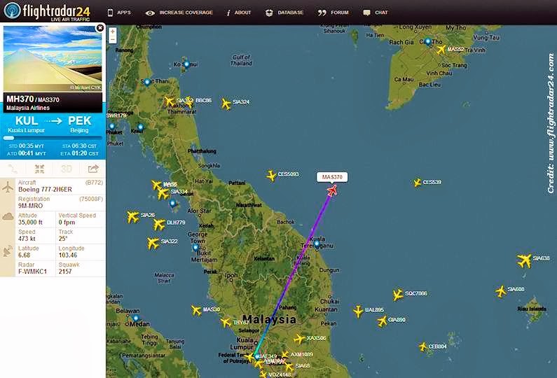 FLIGHT MH370: Flightradar24 Published First Images Route & Last Known ...