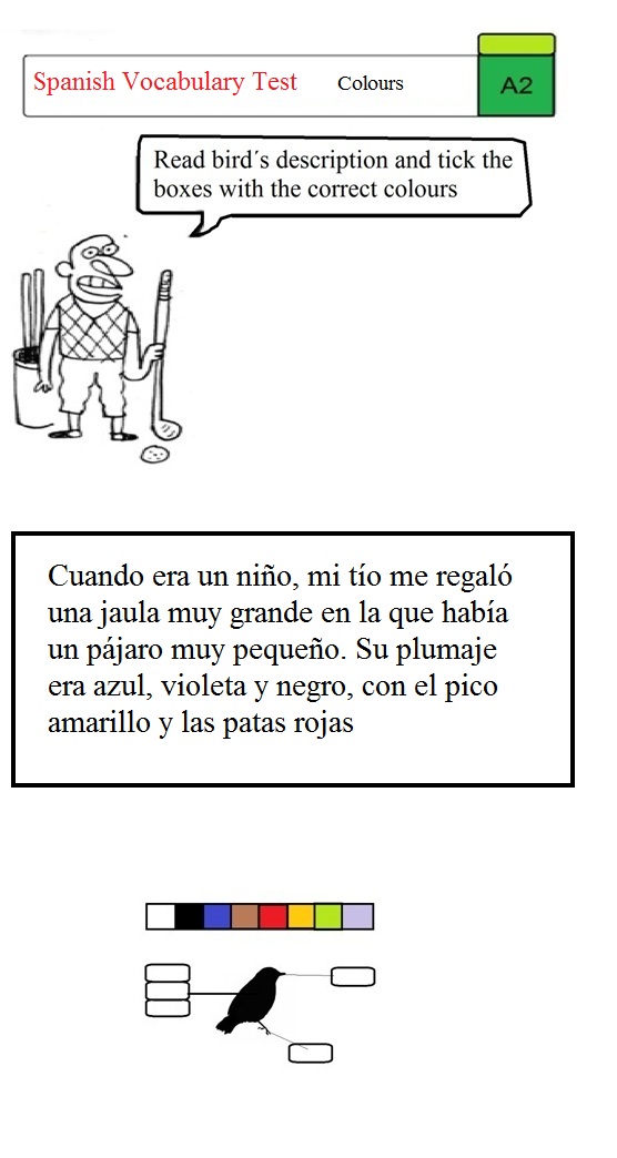 Spanish Test: Spanish Vocabulary Test Colours A2