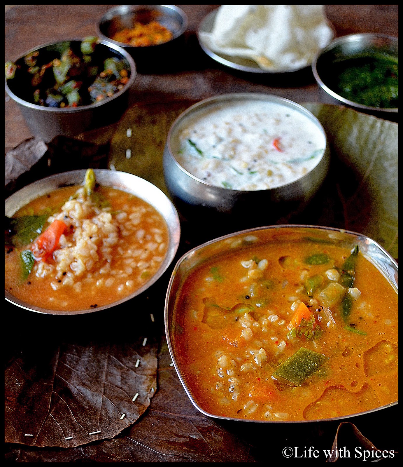 Life with spices: BROWN RICE SAMBAR SADHAM