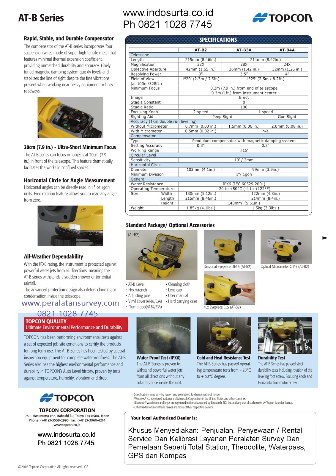 TOPCON AT-B2 || AT-B3 || AT-B4 Auto Level Engineer Supply | Toko Alat ...