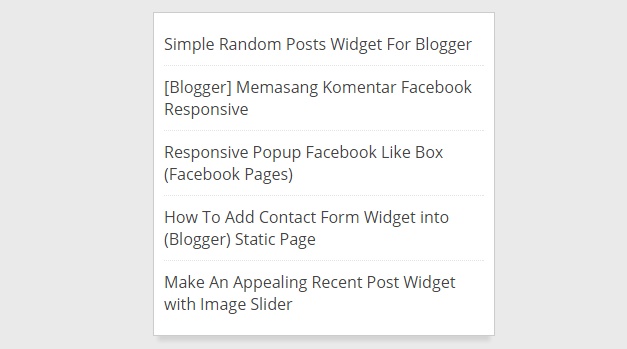 [No Thumbnail] Simple Recent Posts Widget For Blogger