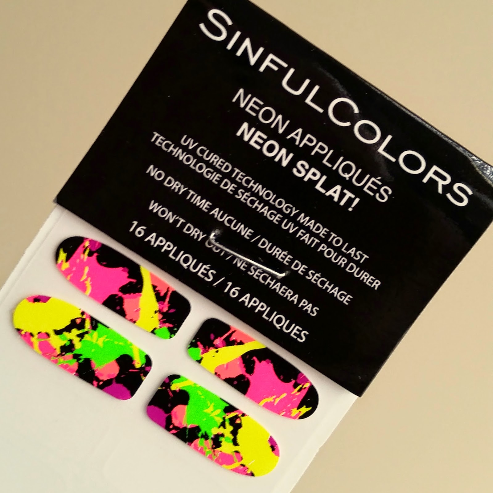 Enamel Girl: NOTD: Sinful Colors Neon Splat! Appliques