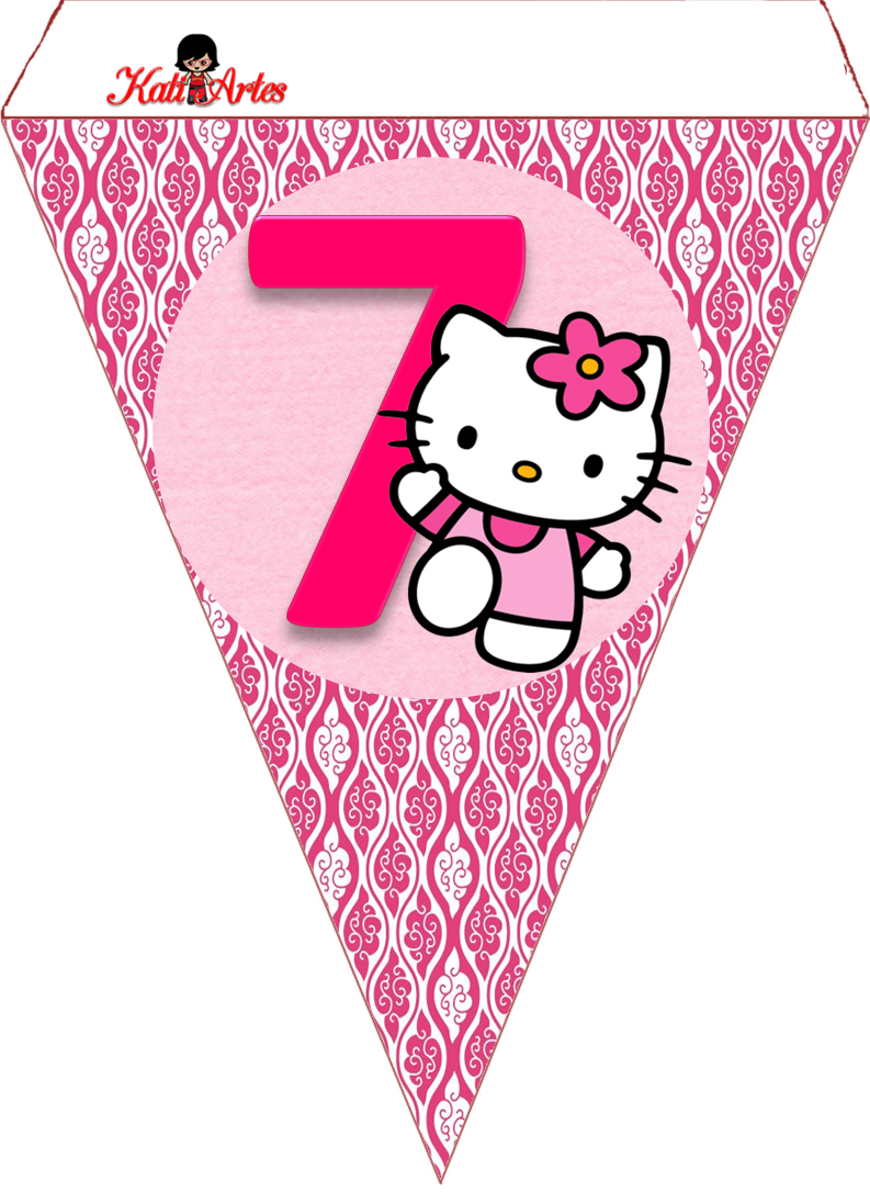 Hello Kitty Free Printable Bunting. - Oh my Alfabetos!