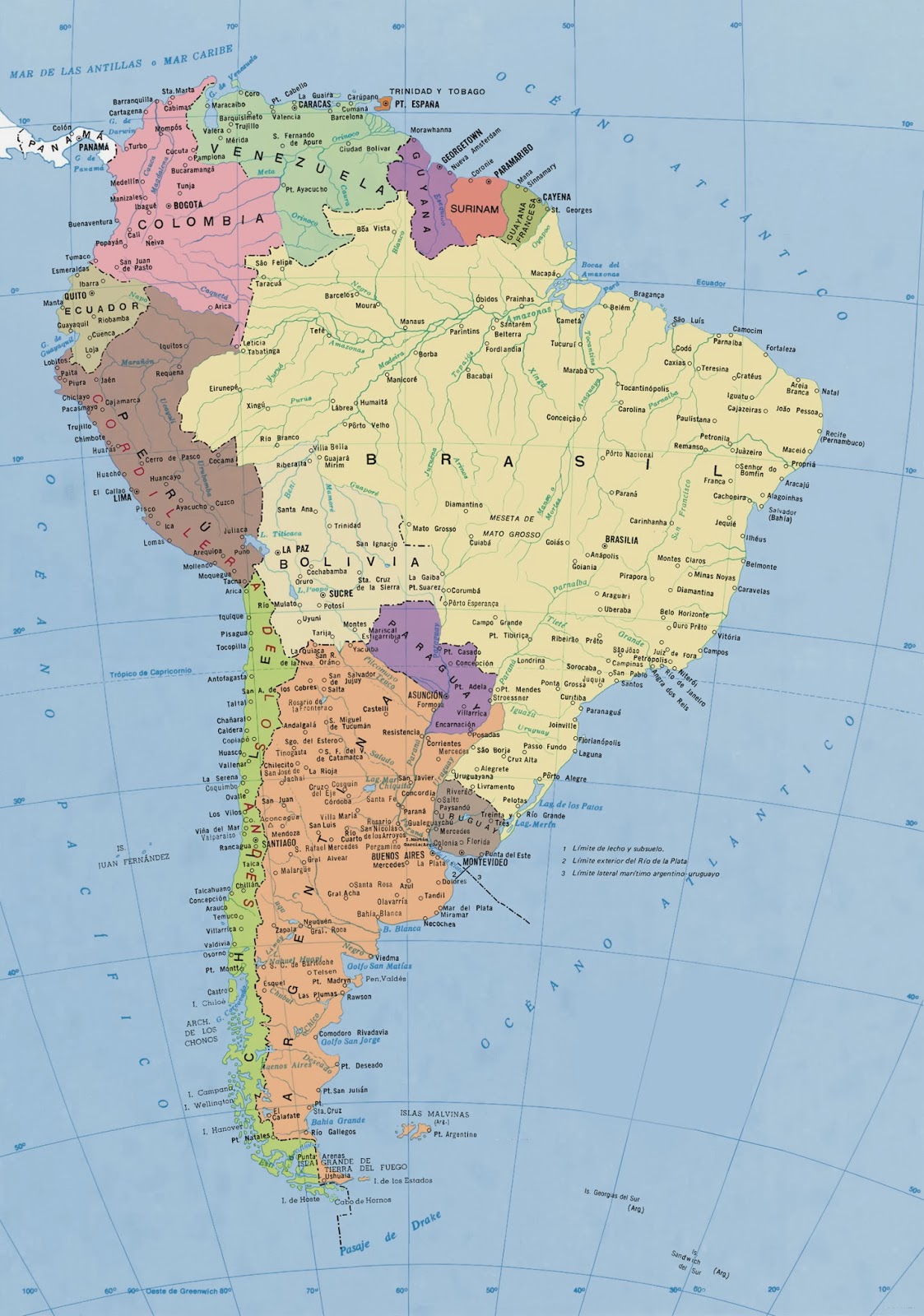 Imagenes de Mapas de America del Sur para Imprimir | Colorear a Heidi