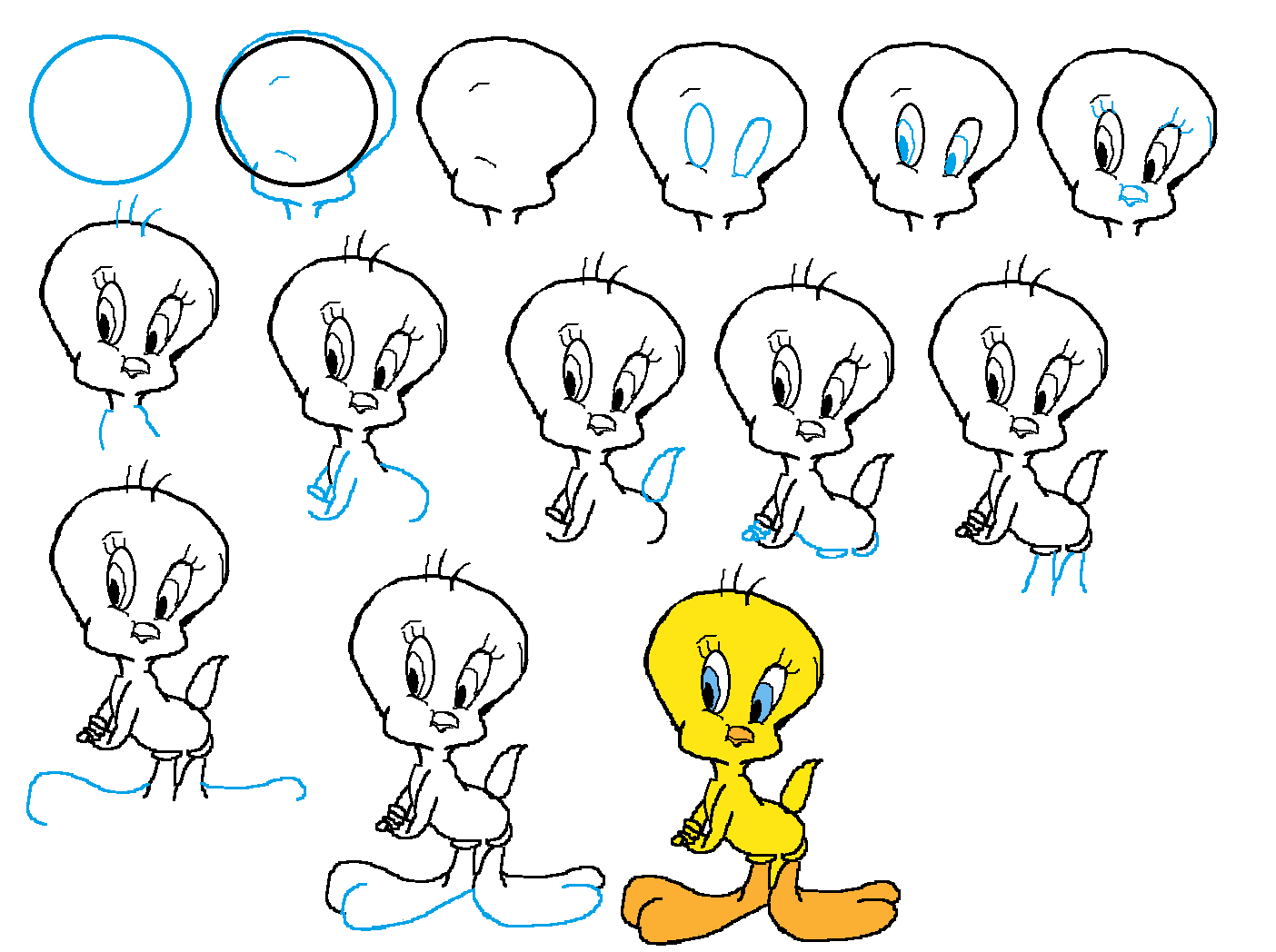 How To Draw Tweety Bird Step By Step Learn To Draw And Paint