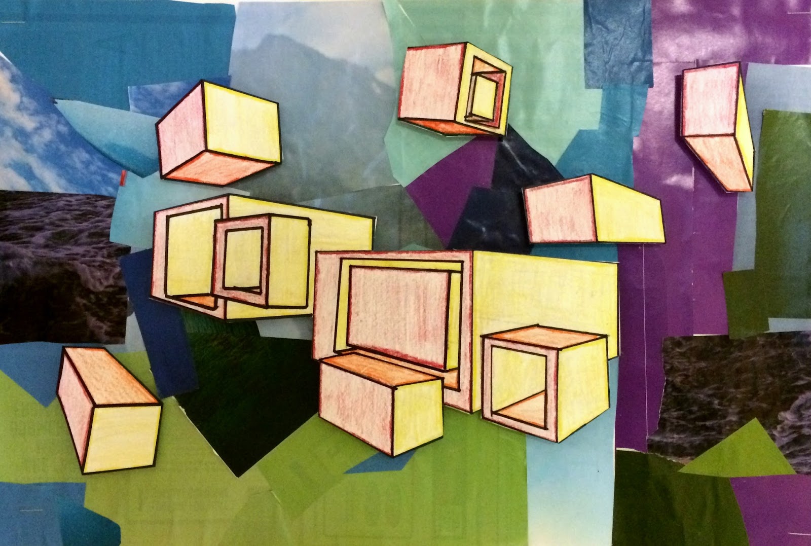 Art. Paper. Scissors. Glue!: 2 Point Perspective Boxes