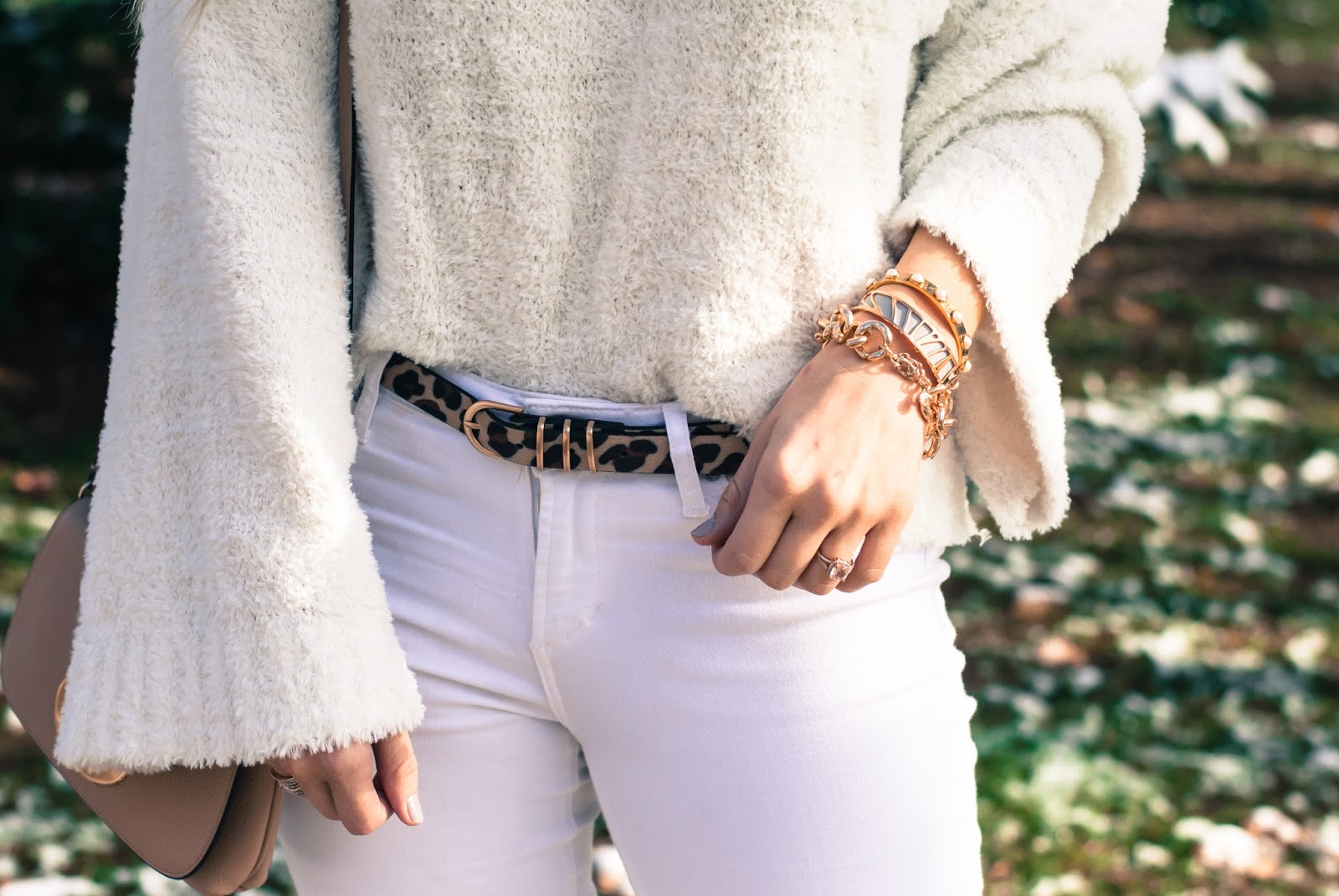Winter White Fuzzy Sweater Outfit | Luxe Be A Lady