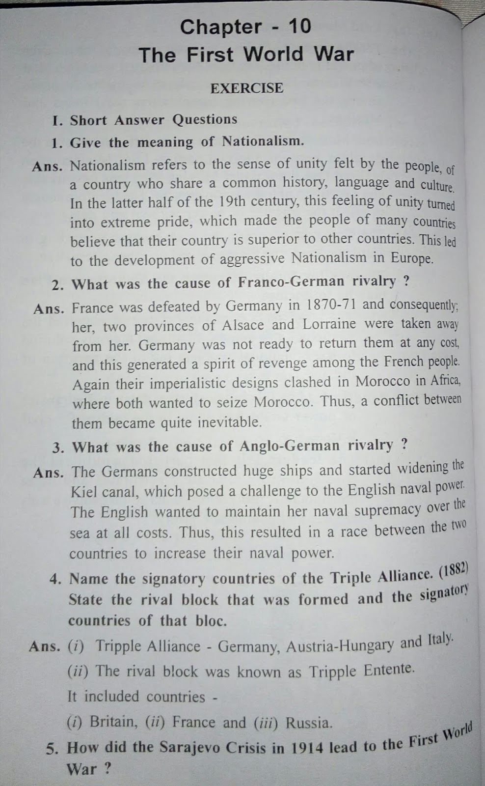 ICSE TOTAL HISTORY & CIVICS 10 CHAPTER - 10 (HISTORY) SOLUTIONS