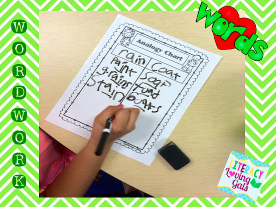 Literacy Loving Gals: Freebie Time! Using Analogy Charts in Guided ...