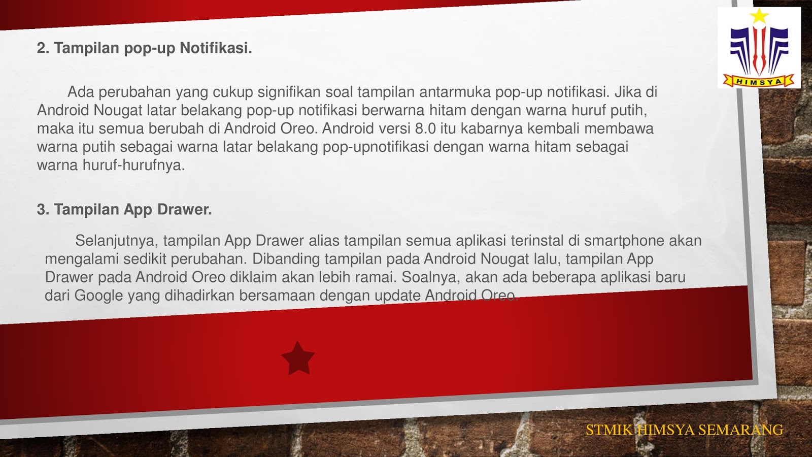 POWERPOINT ANDROID OREO - Materi Kuliah