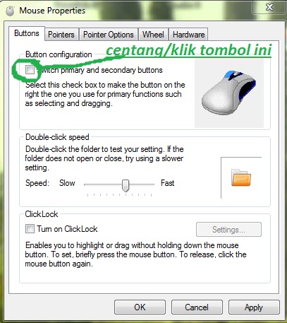 Cara mengubah klik kanan pada mouse jadi klik kiri ~ "JOS998 (BLOG CAMPUR ADUK)"