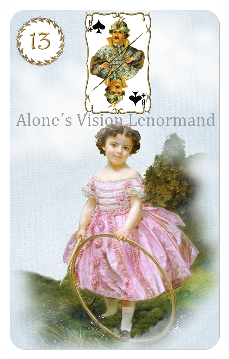 Sha-Lenormand: 13 - Дете - Child - J ♠
