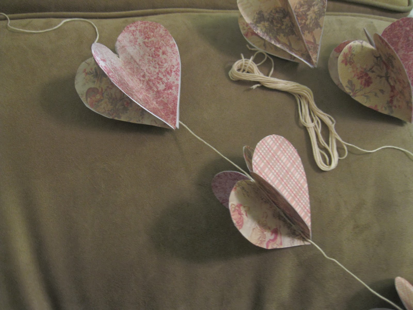 So There.: 3D Paper Heart Garland for Valentine's Day