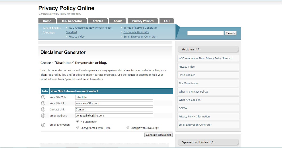 Contoh Membuat Disclaimer Generator Bahasa Indonesia dan Inggris ...