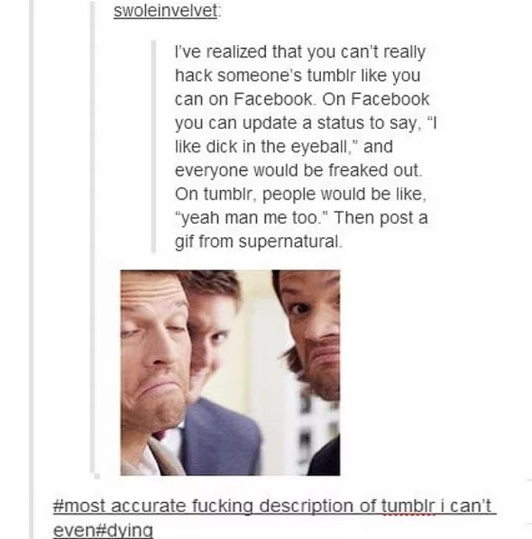 7 Tumblr Posts That Prove The Supernatural Fandom Is Everywhere - Zen Blog