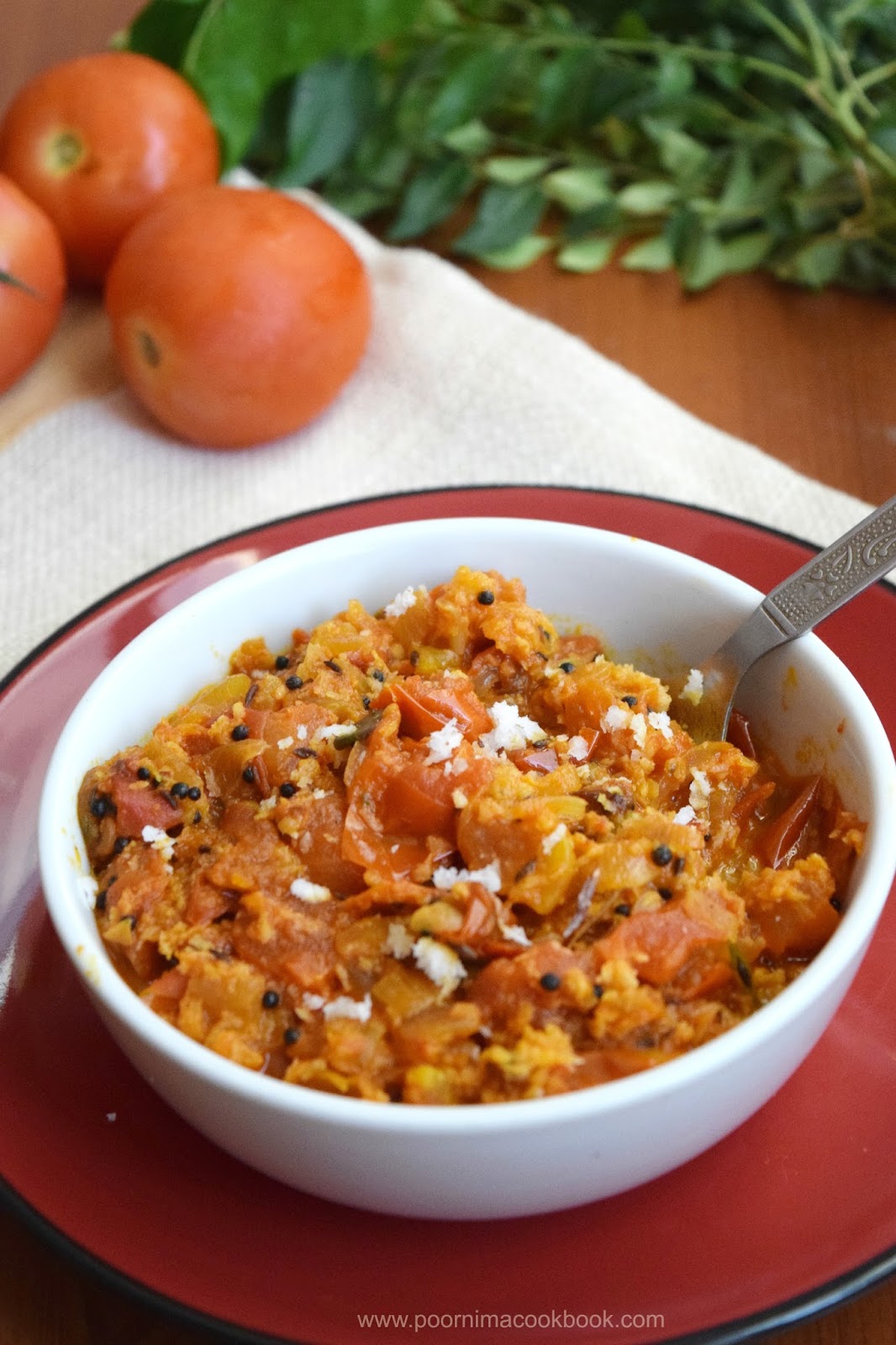 Poornima's Cook Book: Tomato Kootu / Tomato Stir Fry - without dhal