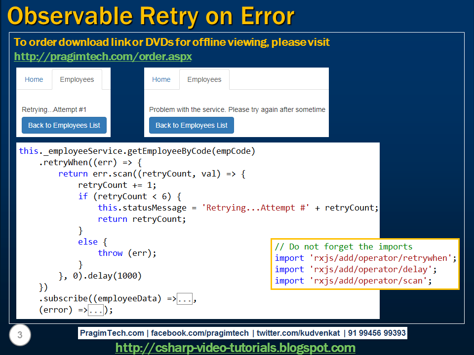 Sql Server Net And C Video Tutorial Observable Retry On Error