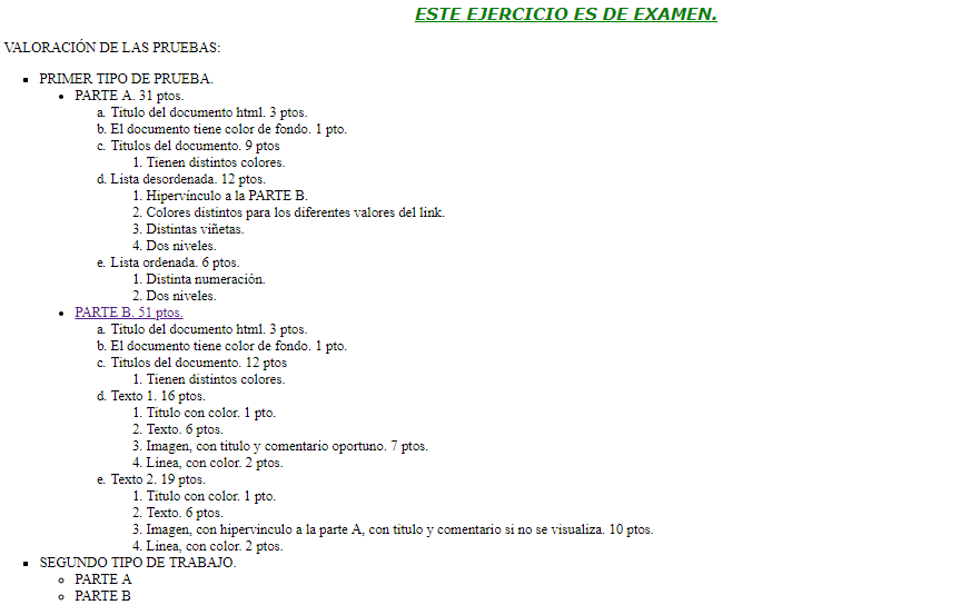 Sistemas Operativos: Ejercicios de listas HTML Sistemas Operativos: Ejercicios de listas HTML