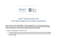 ReQoL: DOWNLOAD ReQoL RESOURCES