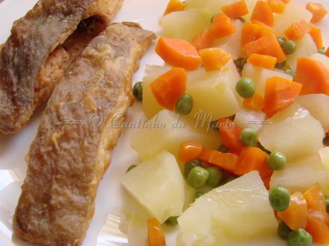 O Cantinho da Marta: Solha Frita com Legumes