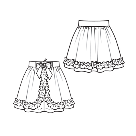 Drawings With Ruffle Skirt Sketch Coloring Page