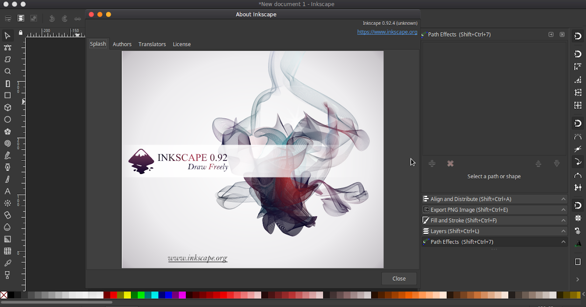 Inkscape Black or Dark Theme Inkscape 0.92.4 Linux