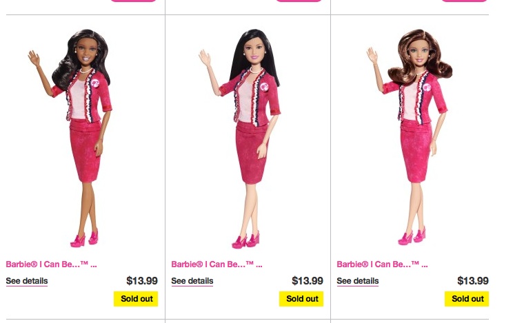 The doll on my desk: Sold out Barbie I Can Be President variations?